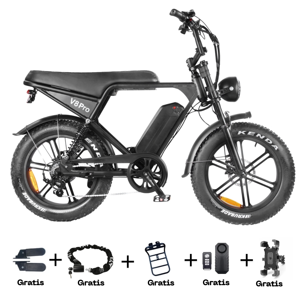 Ouxi V8 Pro | Schwarz | 2025 | Elektrisches Fatbike | 250W - fatbikes.de